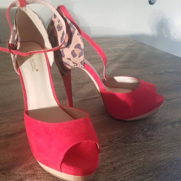 Shoe Dazzle | Shoes | New Leopard Amd Red Heels | Poshmark